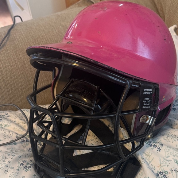 Rawlings | Other | Rawlings Magenta Softball Helmet With Black Face ...